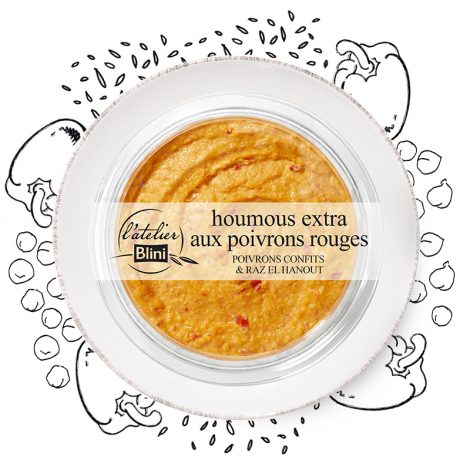 houmous extra aux poivrons rouges – l'atelier Blini